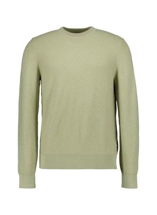 HUGO BOSS Herren Pullover gr&uuml;n Baumwolle unifarben