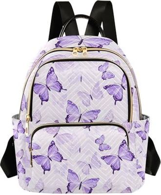 Mnsruu Mini sac à dos pour femme, motif papillon, violet, petit sac à dos tendance pour femme, sac à dos décontracté, Multi1086, M
