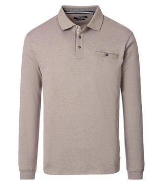Casamoda Polo &agrave; manches longues ray&eacute;, beige, 5XL