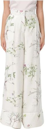 Erdem Femme, Pantalons, Multicolore, Taille: 40 FR Pantalon Large à Imprimé Botanique