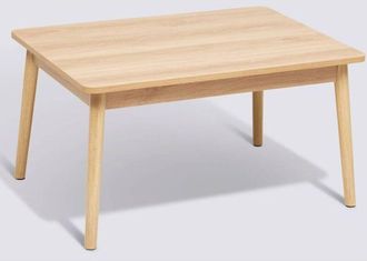 PEGANE Table basse rectangulaire coloris effet bois naturel - Longueur 78 x largeur 58 x Hauteur 42 cm