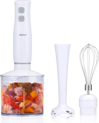 Alpina Stabmixer-Set - Pürierstab Zerkleinerer - Hand Blender - Schneebesen - Purierstabmixer 400 W - Handstabmixer - Weiß