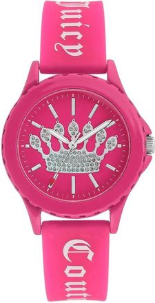 Juicy Couture Femme, Accessoires, Rose, Taille: ONE Size Montre Analogique en Silicone Rose Quartz