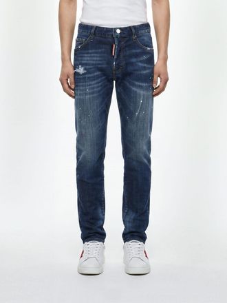 Dsquared2 Jean Teddy coupe droite en denim &agrave; effet us&eacute;