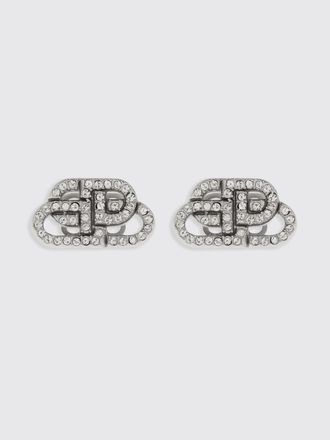 Balenciaga Clous doreilles en laiton avec monogramme en strass