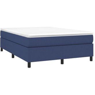 vidaXL Bettgestell ohne Matratze Blau 140x200 cm Stoff Vidaxl
