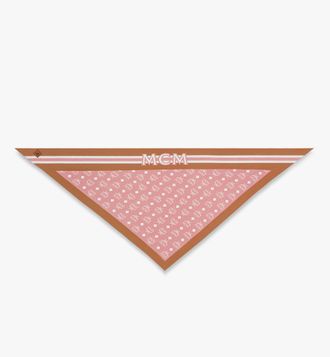 MCM Dreieckiges Seidenhalstuch mit Monogramm-Print