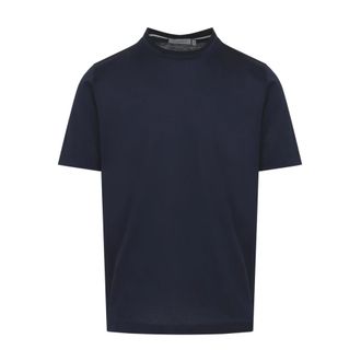 Canali Baumwoll-T-Shirt - - Tops - Herren - Blau - M