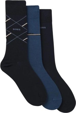 HUGO BOSS Homme, Sous-v&ecirc;tements, Bleu, Taille: M Lot de 3 paires de chaussettes Logo Coupe Standard