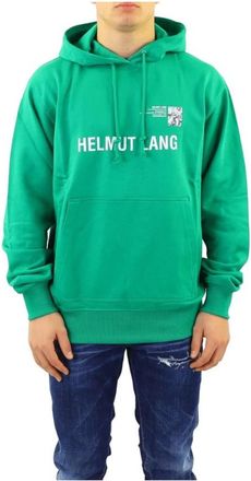 Helmut Lang Homme, Sweatshirts et sweats à capuche, Vert, Taille: XL Sweat à Capuche Postcard dans le Style Viena