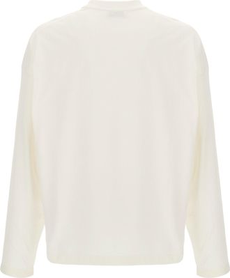Jil Sander Long-Sleeved Logo T-Shirt - Cream
