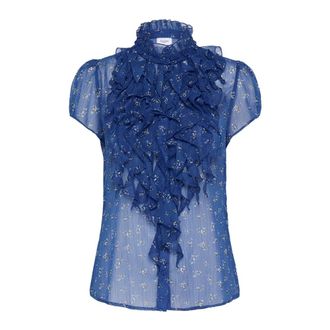Saint Tropez Femme, Blouses et Chemises, Bleu, Taille: 44 FR LiljaSZ Shirt