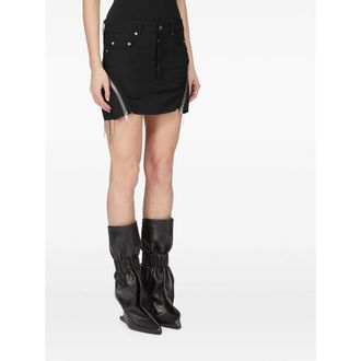 Rick Owens Denim-Textured Skirt - Black