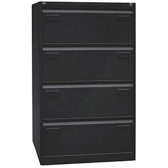 Bisley Bisley LIGHT H&auml;ngeregistraturschrank, doppelbahnig, DIN A4, 4 HR-Schubladen, Metall, 633 Schwarz, 62.2 x 80 x 132.1 cm