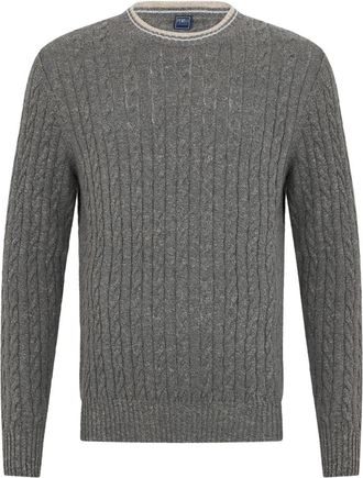 Fedeli Homme, Pulls, Gris, Taille: L Pull Gris Classique