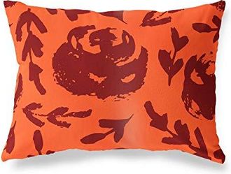 Bonamaison Le Jardin du Lin Kissenbezug Zierkissenbezug Orange-Bordeaux Kissenbezug, Für Bett, Auto, Sofa, Haus, Wohnzimmer, Schlafzimmer, Dekoration, 45x60 Cm -