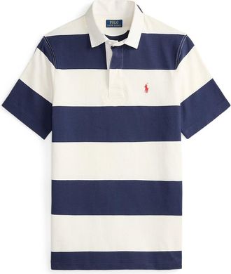 Ralph Lauren Kurzarm-Rugbyshirt mit breitem Ringelstreifen, Classic Fit in