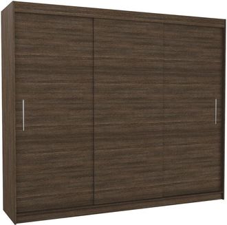 Les Tendances Les Tendances - Grande armoire de chambre 3 portes coulissantes marron Badoz 250cm