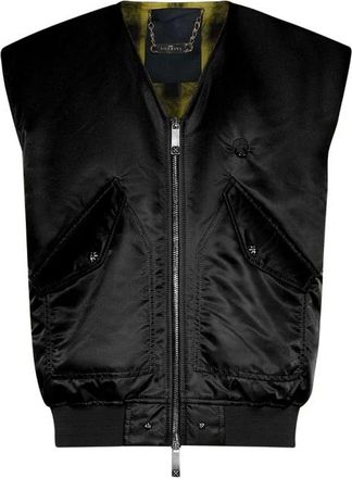 John Richmond Homme, Vestes, Noir, Taille: L Veste sans manches avec fermeture &eacute;clair frontale et d&eacute;tails fonctionnels