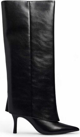 NA-KD kniehohe Stiefel mit Stilettoabsatz in Schwarz