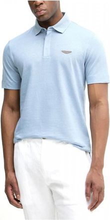 HUGO BOSS Homme, Tops, Bleu, Taille: L Polo avec Lin