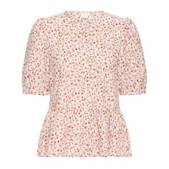 Ichi Ichi - Rose craie avec fleur rose - Femme - Blouses et Chemises - Rose - Taille: 40 FR