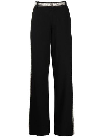 Retrofête pantalon Jessa à ornements en cristal - Noir