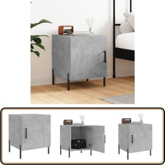 vidaXL Nachttisch Betongrau 40x40x50 cm Holzwerkstoff - Nachttisch - Beistelltisch - Wohnzimmermöbel - Holzwerkstoff - Grau