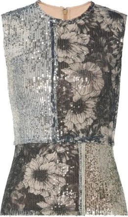Maison Margiela Femme, Tops, Multicolore, Taille: 38 FR Floral Sequin Top