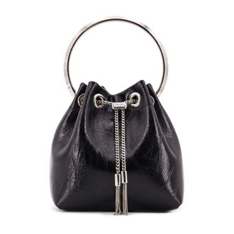 Jimmy Choo London Femme, Sacs, Noir, Taille: ONE Size Sac Noir &agrave; Cordon avec Poign&eacute;e en M&eacute;tal