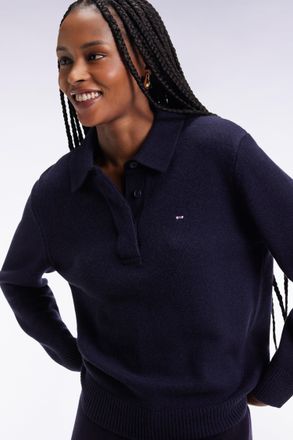 Eden Park Pull &Agrave; Col Maillot En Laine Et Cachemire Marine Coupe Relaxed