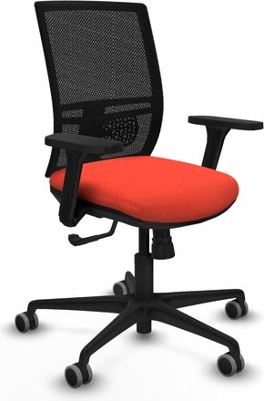 Piqueras y Crespo B&uuml;rostuhl mit Rollen und 3D-Armlehnen, h&ouml;henverstellbare Lendenwirbelst&uuml;tze, ausgestattet mit Sincro 4 Positionen und Schneideschaum, Schwarz/Dunkelor