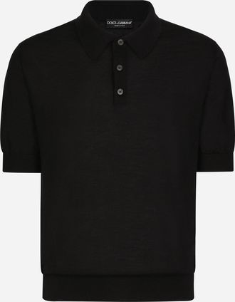 Dolce & Gabbana Poloshirt Aus Feinstem Kaschmir - Mann Strickwaren Schwarz 46