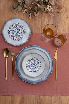 Hermia Elegant 24-Piece Dinner Set, 100% Porcelain | Includes Service Plates, Bowls, Dessert Plates | Dishwasher & Microwave Safe | Perfect for Any Occasion