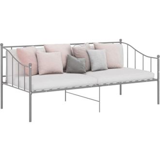 vidaXL Cadre de canap&eacute;-lit sans matelas gris m&eacute;tal 90x200 cm Vidaxl