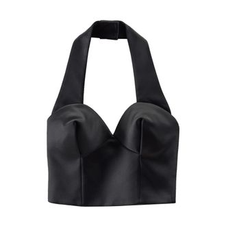 Marc Jacobs Sculpted Satin Halter Top - - Tops - Damen - Schwarzk - S