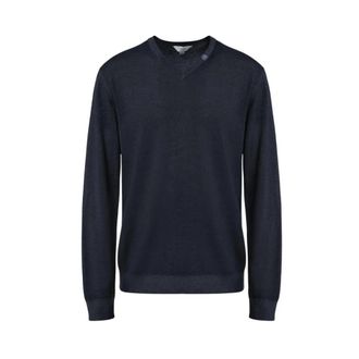 Malo Scollo V Rasato - - Knitwear - Herren - Blau - XL