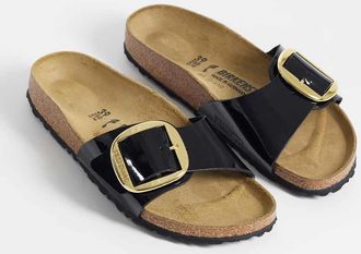 Birkenstock Madrid - Lackleder-Sandalen in Schwarz und Gold