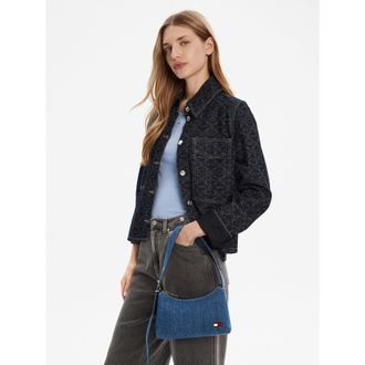 Tommy Jeans Handtasche Tommy Jeans Tjw Cool Denim Shoulder Bag AW0AW17877 Blau