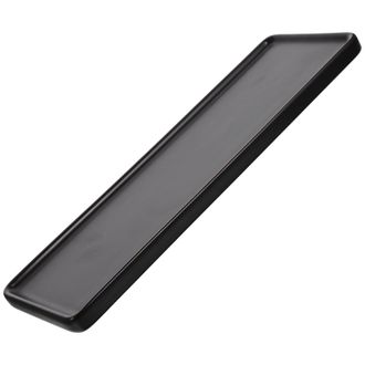 Pretyzoom Dekoratives Keramik Kosmetiktablett Rechteckig Schwarz Organizer f&uuml;r Make Up Schmuck und Seife Glatte Oberfl&auml;che Bad und Waschtischablage