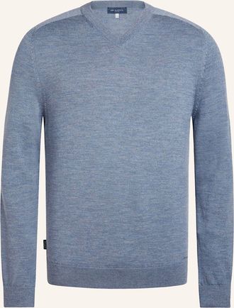 MR MARVIS Mr Marvis Pullover The Merino V-Neck blau