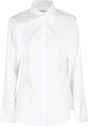 R&oacute;he Femme, Blouses et Chemises, Blanc, Taille: 34 FR Chemise Popeline Fa&ccedil;onn&eacute;e