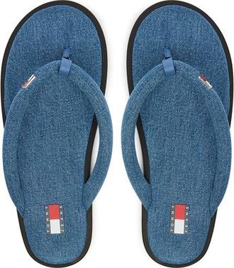 Tommy Jeans Zehentrenner Tjw Padded Denim Casual Sandal EN0EN03021 Blau