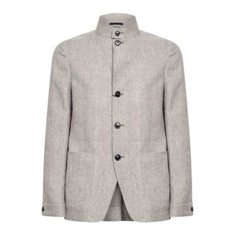 Ermenegildo Zegna Homme, Vestes, Beige, Taille: XL Il Conte Oasi Linen Jacket