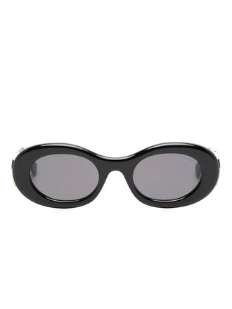 Bulgari lunettes de soleil &agrave; monture ovale - Noir