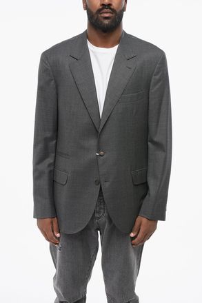 Brunello Cucinelli Halbgef&uuml;tterter Blazer aus Schurwolle mit klassischem Revers Brunello Cucinelli