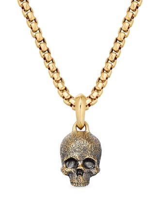 David Yurman 18kt Memento Mori Skull Gelbgoldamulett 16mm