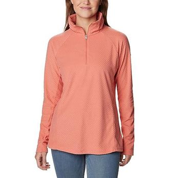Columbia Glacial IV Print 1/2 Zip, Vestes Femme, Patr&oacute;n acolchado de melocot&oacute;n descolorido