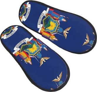 Generic Antid&eacute;rapant Pantoufles &agrave; Hiver Impression du drapeau de New York Chausson Maison Respirant Chaussons Homme pour Femme Int&eacute;rieur Ext&eacute;rieur L