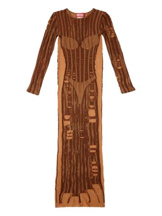 Diesel robe M-Calimera à coupe longue - Marron